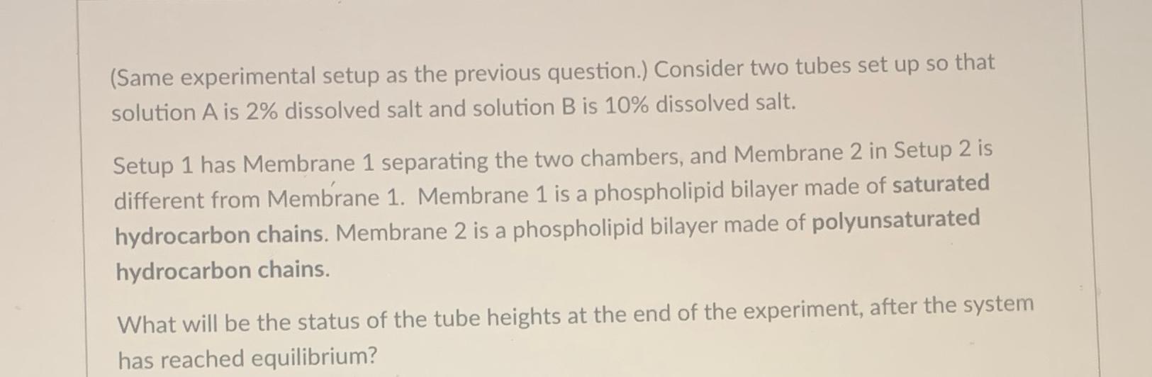 Solved (Same experimental setup as the previous question.) | Chegg.com
