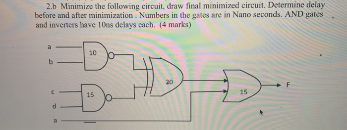 Solved 2.b Minimize the following circuit, draw final | Chegg.com