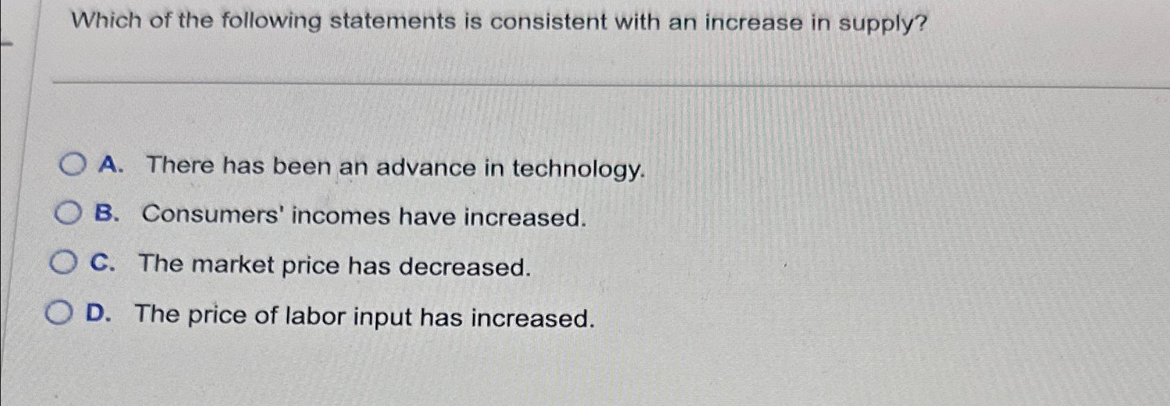Solved Which of the following statements is consistent with | Chegg.com