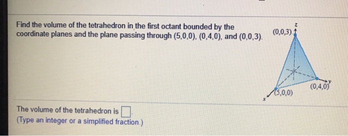 Solved Find the volume of the tetrahedron in the first | Chegg.com