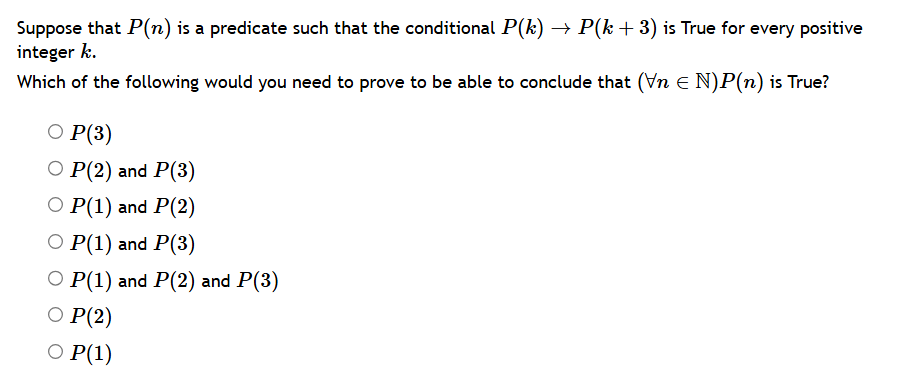 Solved Suppose that P(n) is ﻿a predicate such that the | Chegg.com