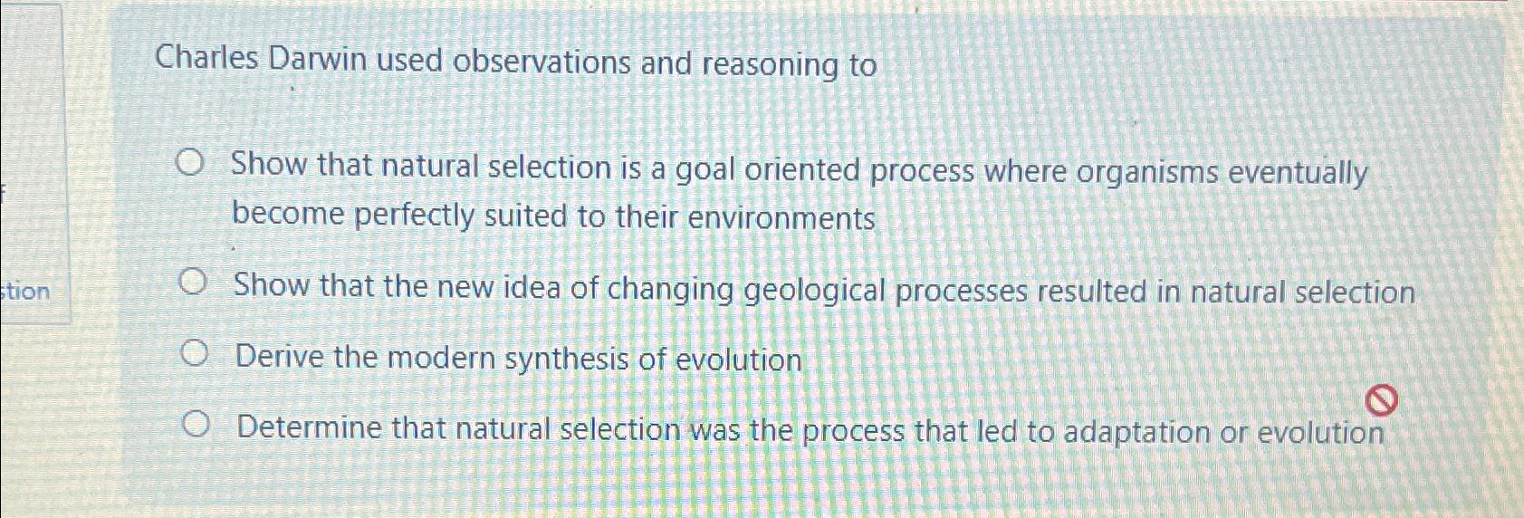 Solved Charles Darwin used observations and reasoning toShow | Chegg.com