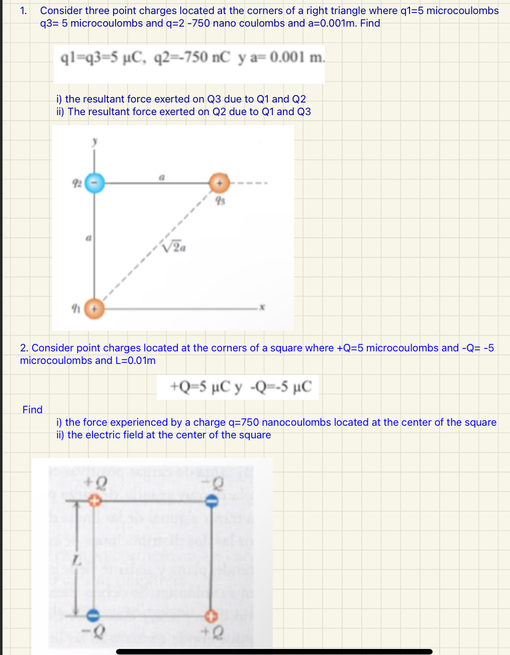 Solved Consider three point charges located at the corners | Chegg.com