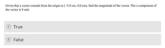 Solved Given that a vector extends from the origin to (−5.0 | Chegg.com