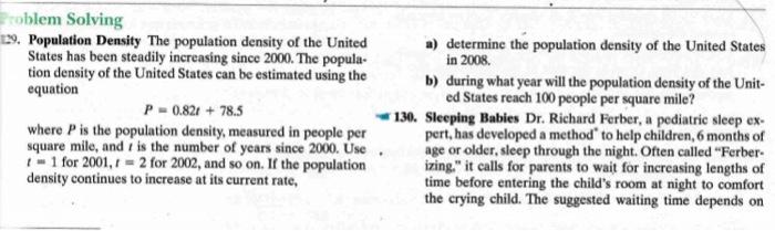 Solved Problem Solving 129. Population Density The | Chegg.com