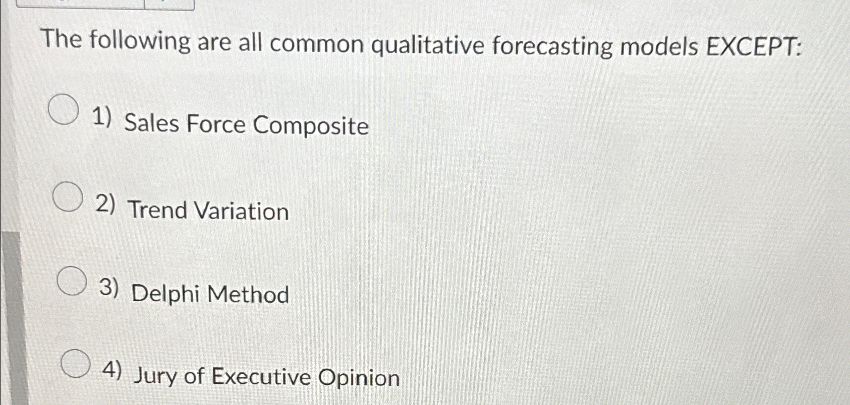 Solved The following are all common qualitative forecasting | Chegg.com