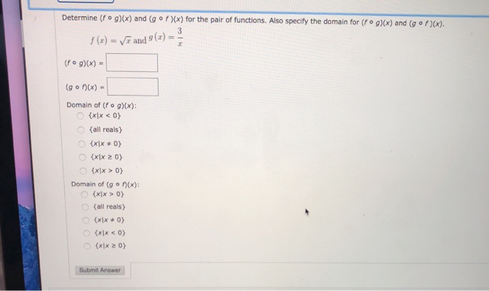 Solved )(x). Determine (fog)(x) and (gof)(x) for the pair of | Chegg.com