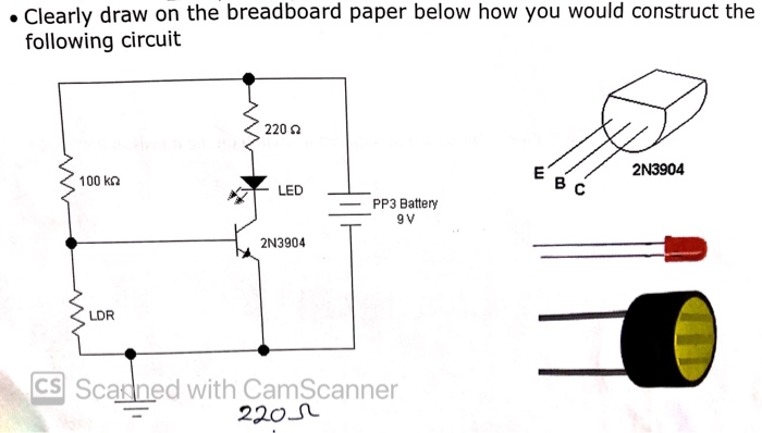 Solved • Clearly draw on the breadboard paper below how you | Chegg.com