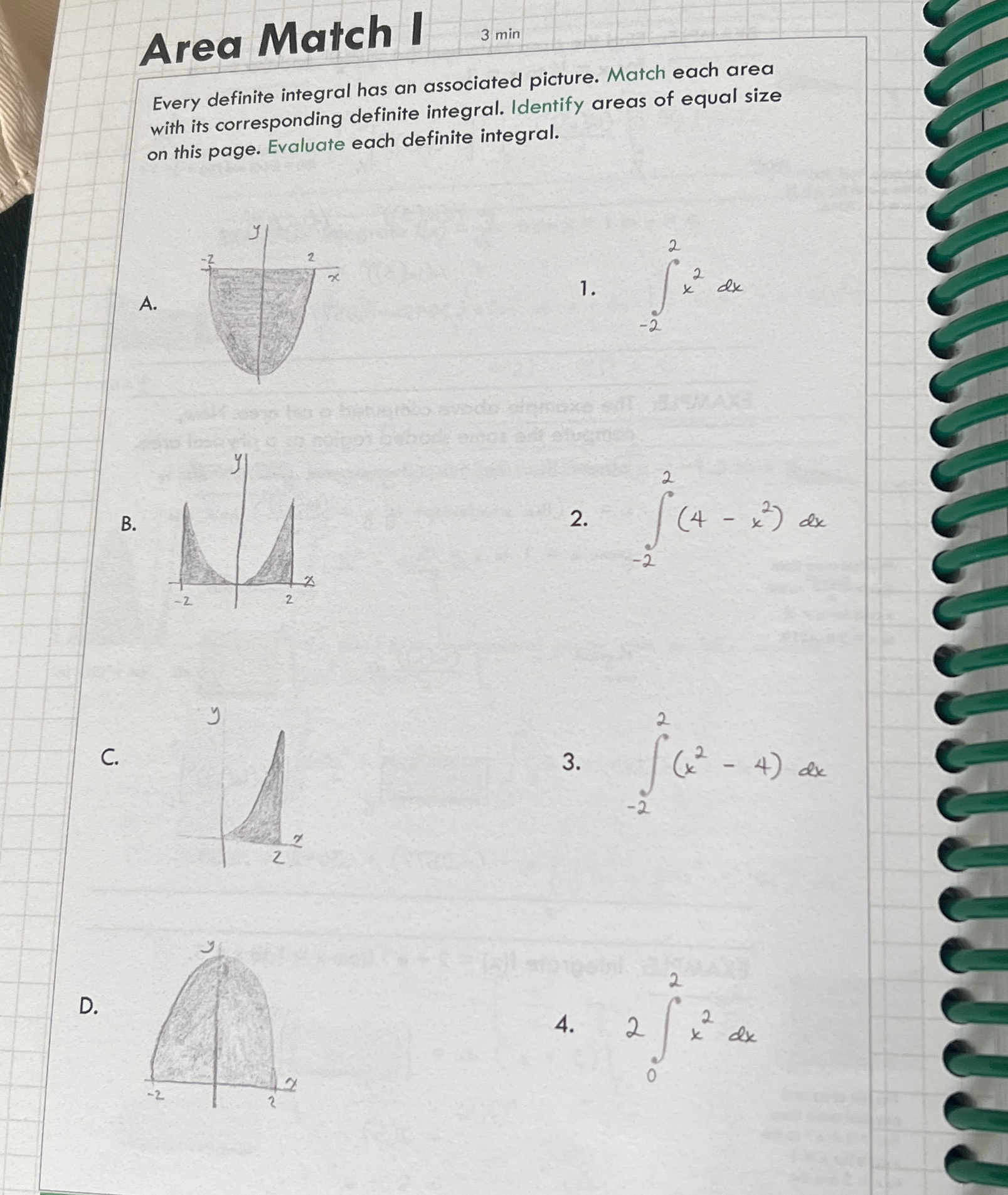 Solved Area Match I 3 ﻿minEvery definite integral has an | Chegg.com