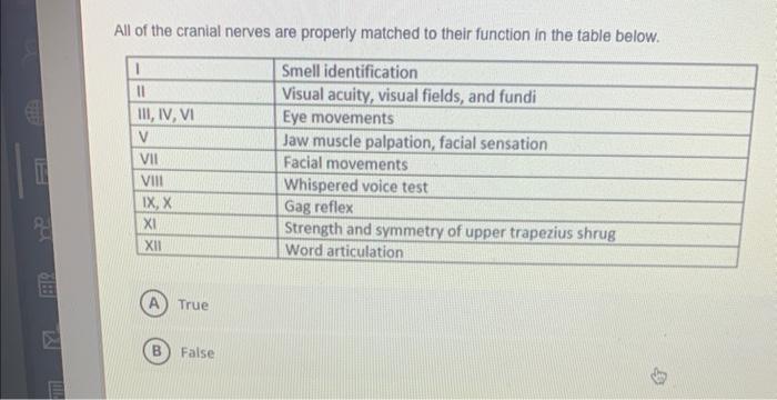 Solved All of the cranial nerves are properly matched to | Chegg.com Solved All of the cranial nerves are properly matched to | Chegg.com