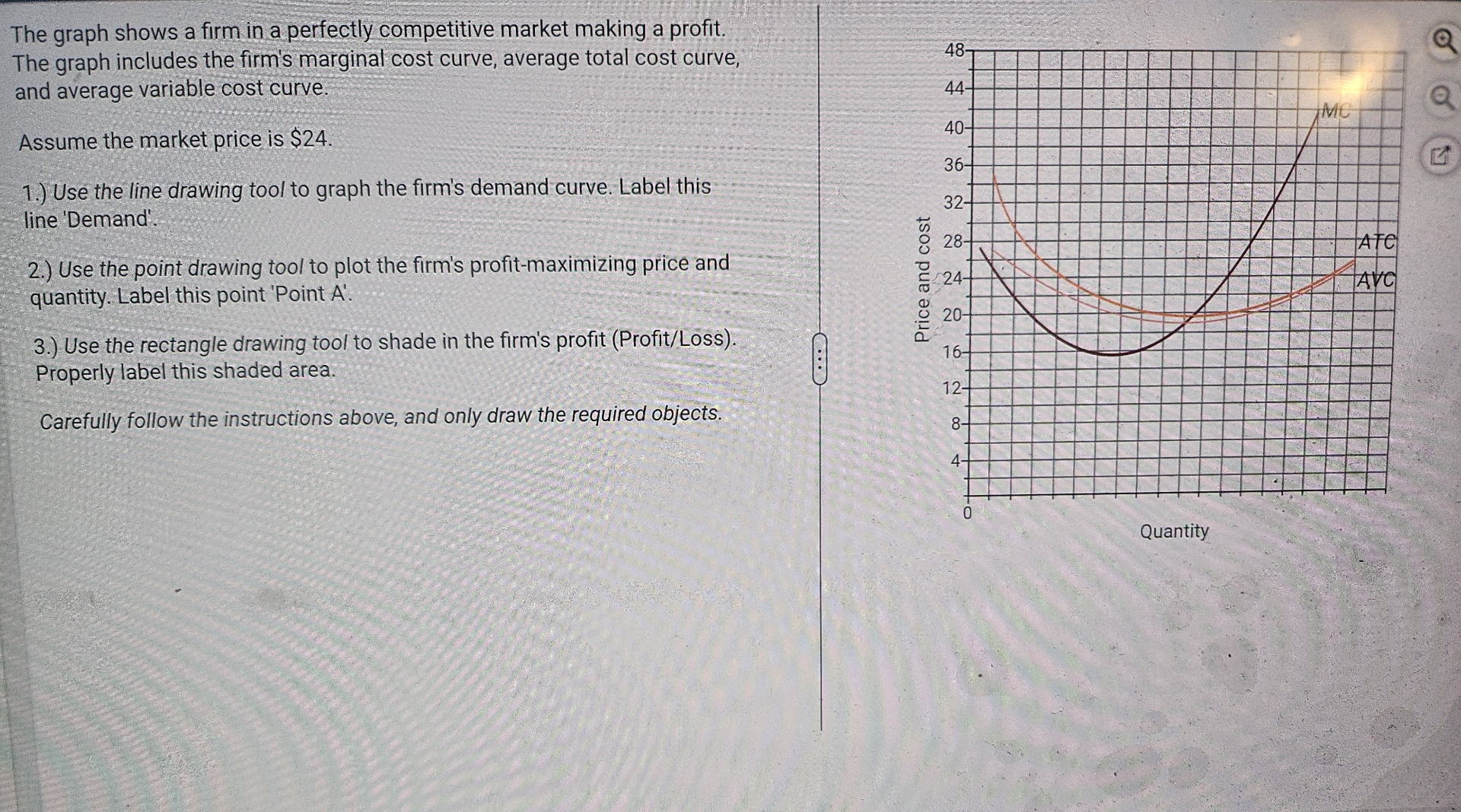 Solved The graph shows a firm in a perfectly competitive | Chegg.com