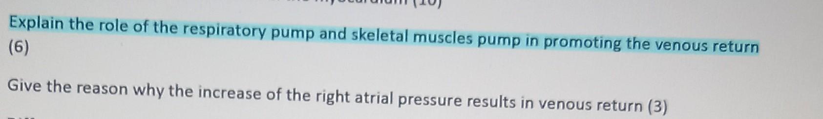 Solved Explain the role of the respiratory pump and skeletal | Chegg.com
