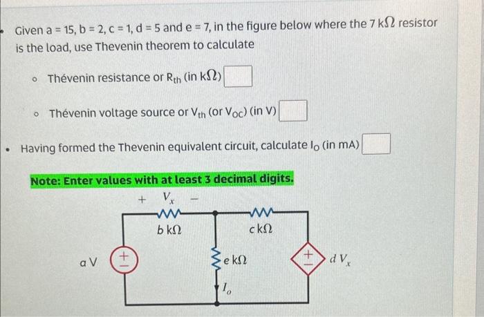 Solved Given a=15, b=2,c=1, d=5 and e=7, in the figure below | Chegg.com
