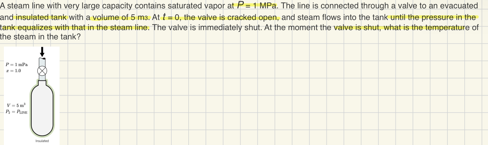 Solved A steam line with very large capacity contains | Chegg.com