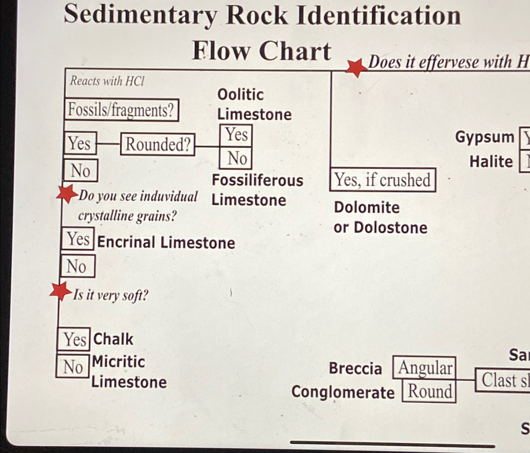 Solved Sedimentary Rock IdentificationFlow | Chegg.com