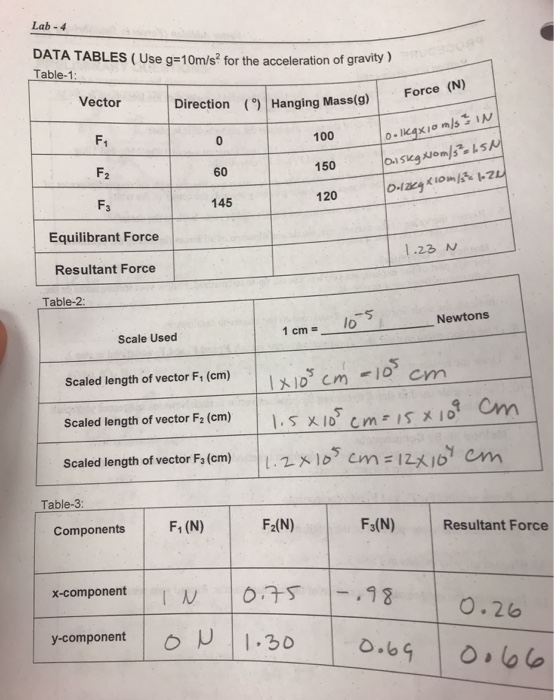 Name: Lab Partners Vector Addition (Forces in | Chegg.com