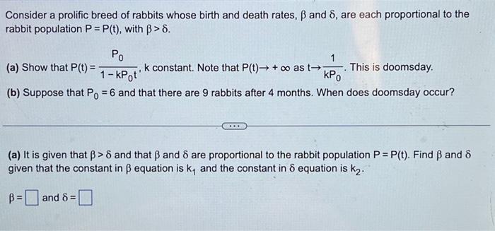 Solved Consider a prolific breed of rabbits whose birth and | Chegg.com