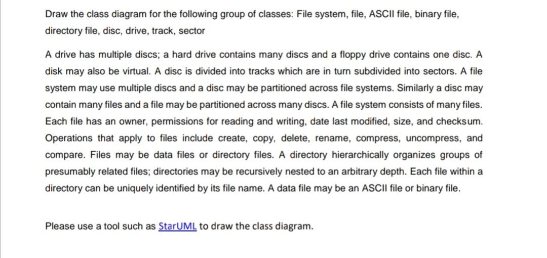Solved Draw the class diagram for the following group of | Chegg.com