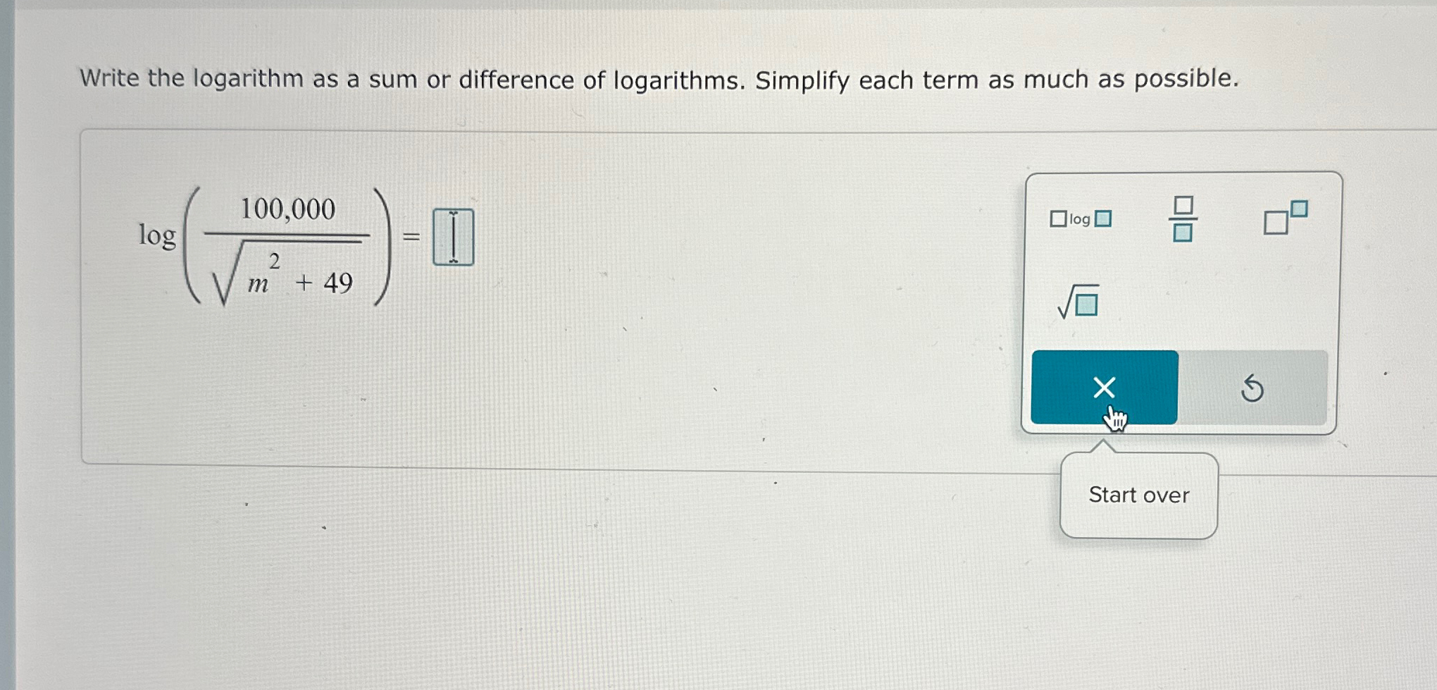 Solved Write the logarithm as a sum or difference of | Chegg.com