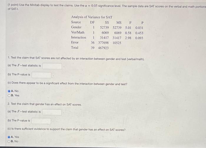 Solved (1 point) Use the Minitab display to test the claims. | Chegg.com Solved (1 point) Use the Minitab display to test the claims. | Chegg.com