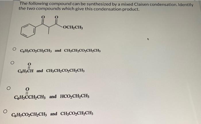 Solved The following compound can be synthesized by a mixed | Chegg.com