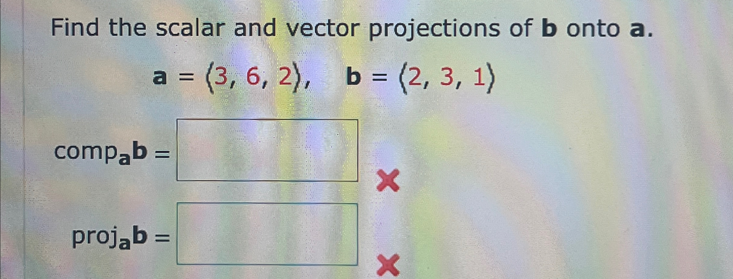 Solved Find the scalar and vector projections of b ﻿onto | Chegg.com