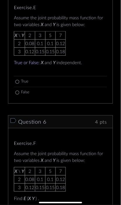 Solved Exercise.A Assume the joint probability mass function | Chegg.com