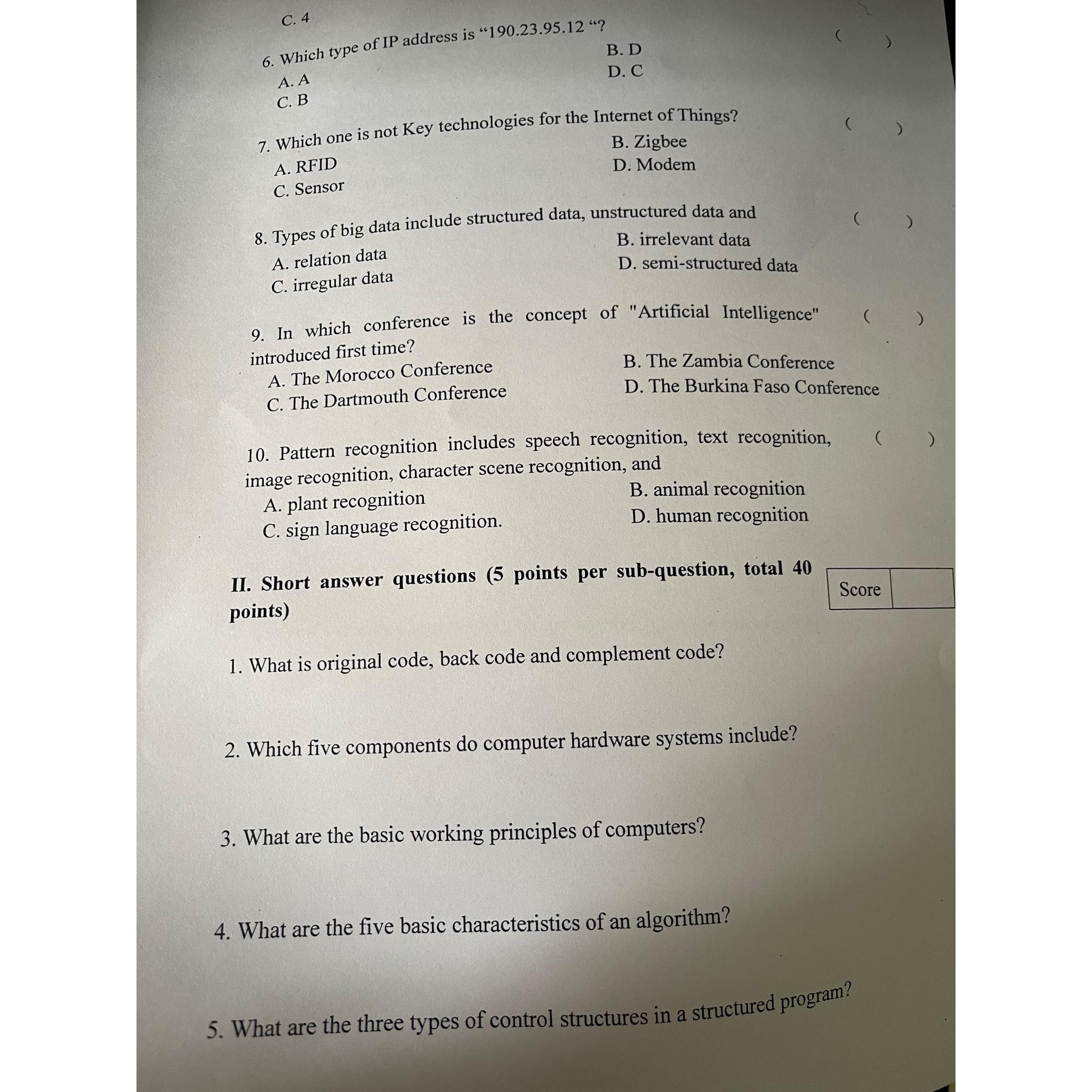 Solved C. 46. ﻿Which type of IP address is | Chegg.com
