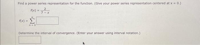 Solved Find a power series representation for the function. | Chegg.com