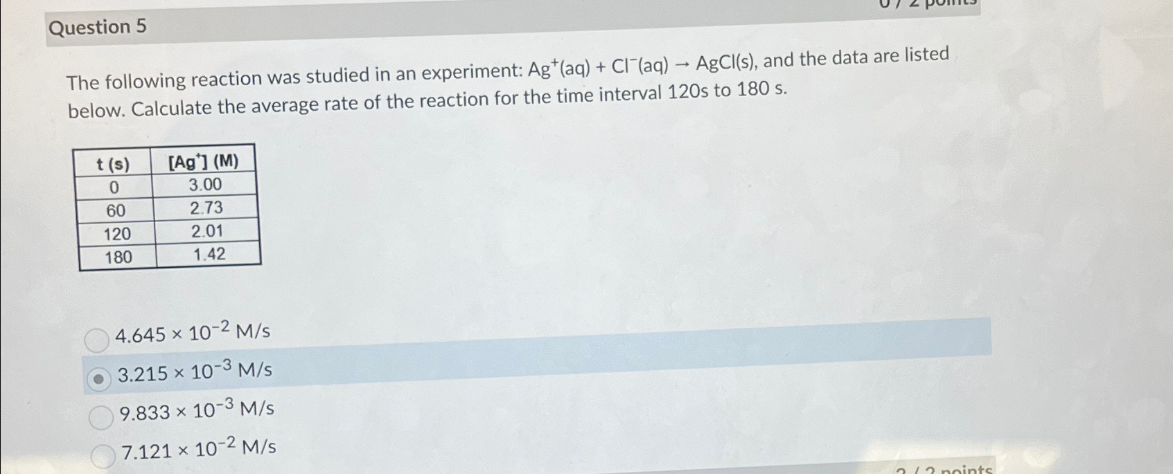 Solved Question 5The following reaction was studied in an | Chegg.com