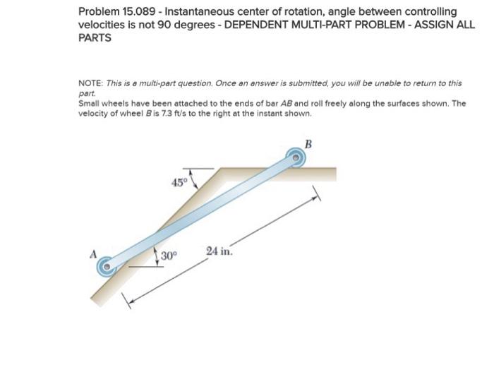 Solved Problem 15.089 - Instantaneous center of rotation, | Chegg.com