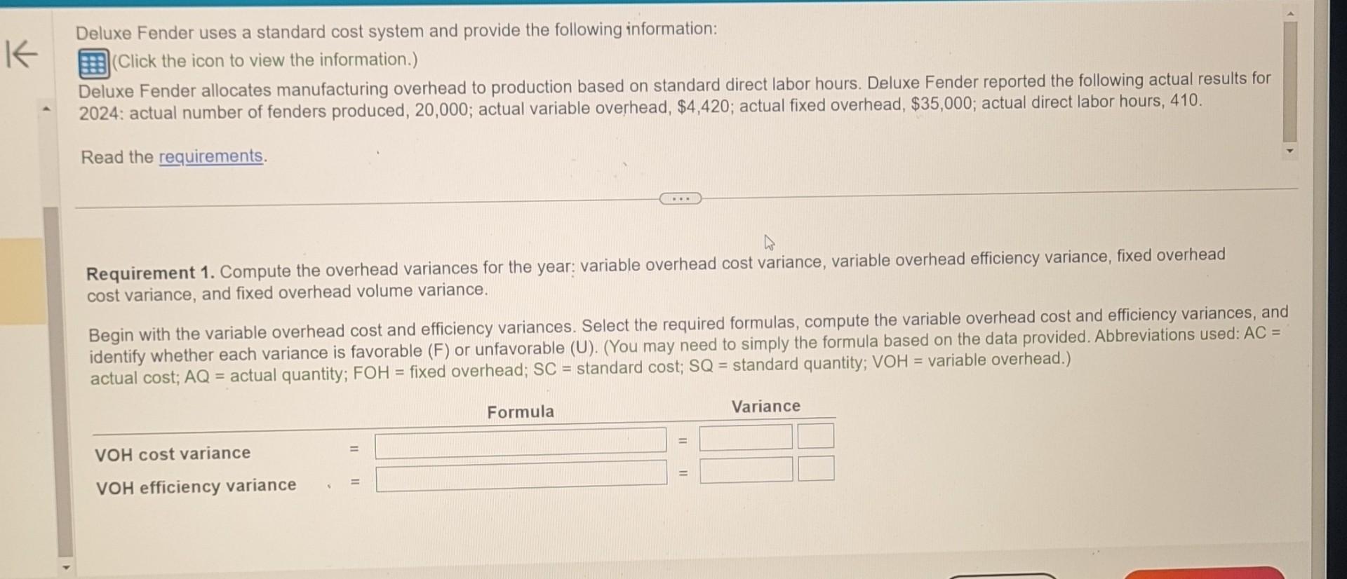 Solved Data table s. Deluxe erhead, \$3 riable overhe Ite | Chegg.com