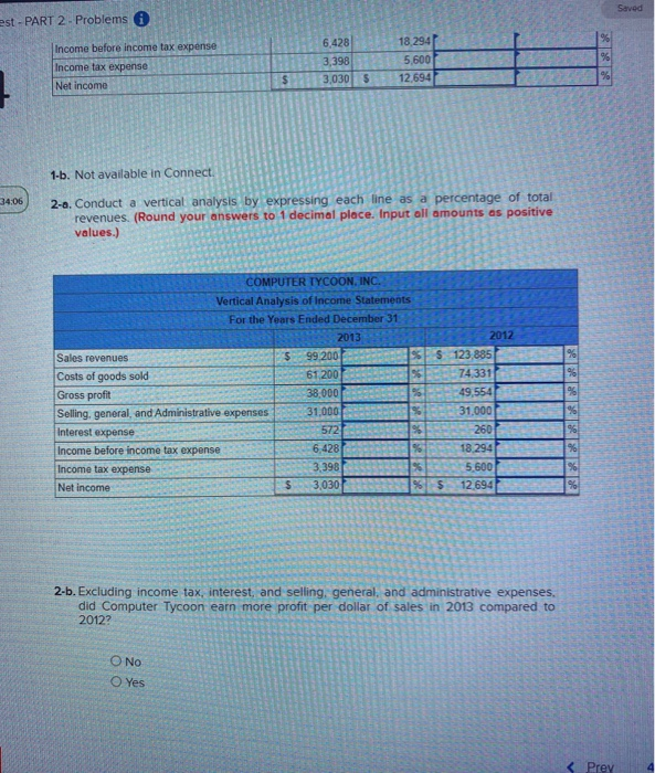 Solved Problem # 4 - Horizontal & Vertical Financial | Chegg.com