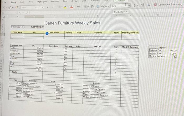 9 Insert the function in cell I11 to calculate the | Chegg.com