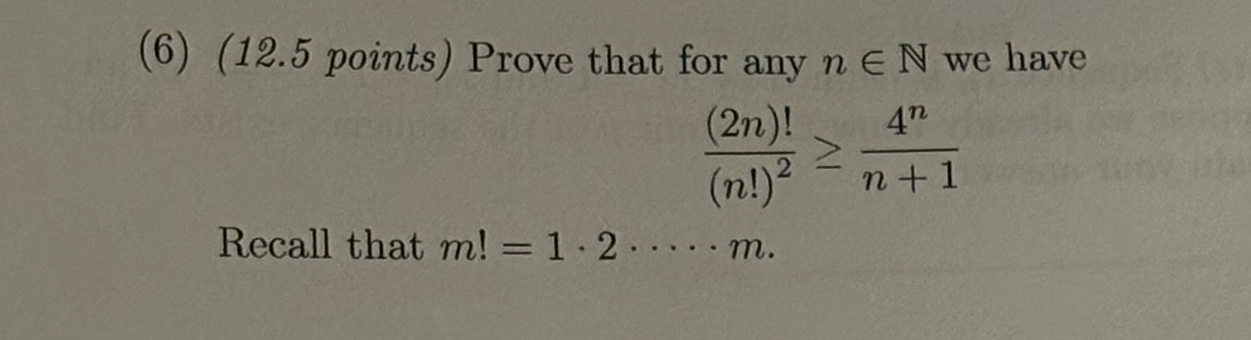 Solved (6) (12.5 ﻿points) ﻿Prove that for any ninN we | Chegg.com