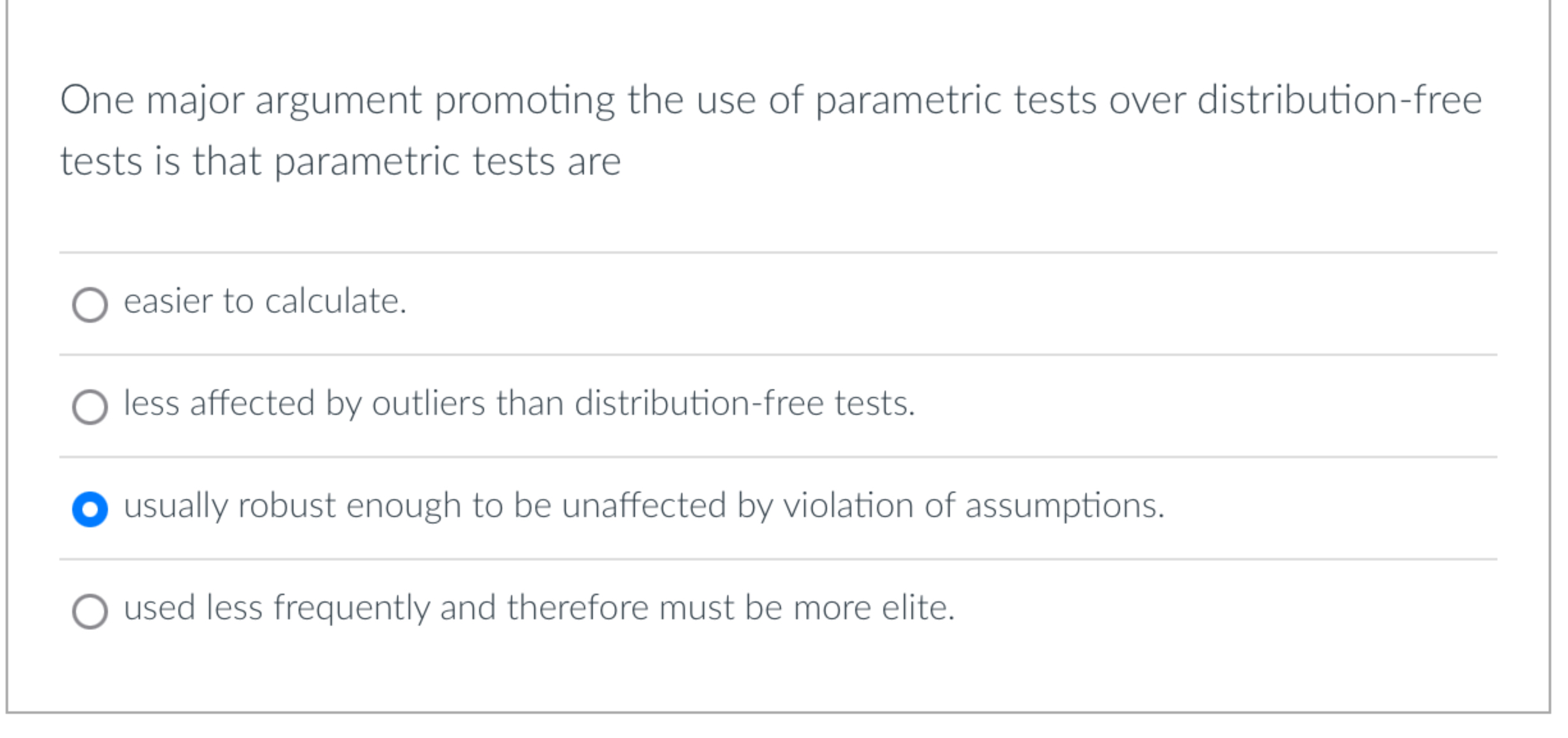 Solved One major argument promoting the use of parametric | Chegg.com