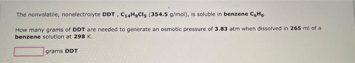 Solved The nonvolatile, nonelectrolyte TNT | Chegg.com