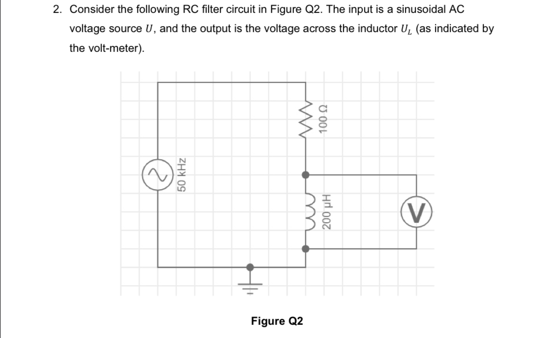 Consider the following RC filter circuit in Figure | Chegg.com