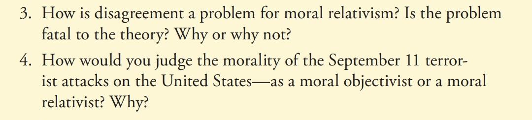 Solved 3. How is disagreement a problem for moral | Chegg.com