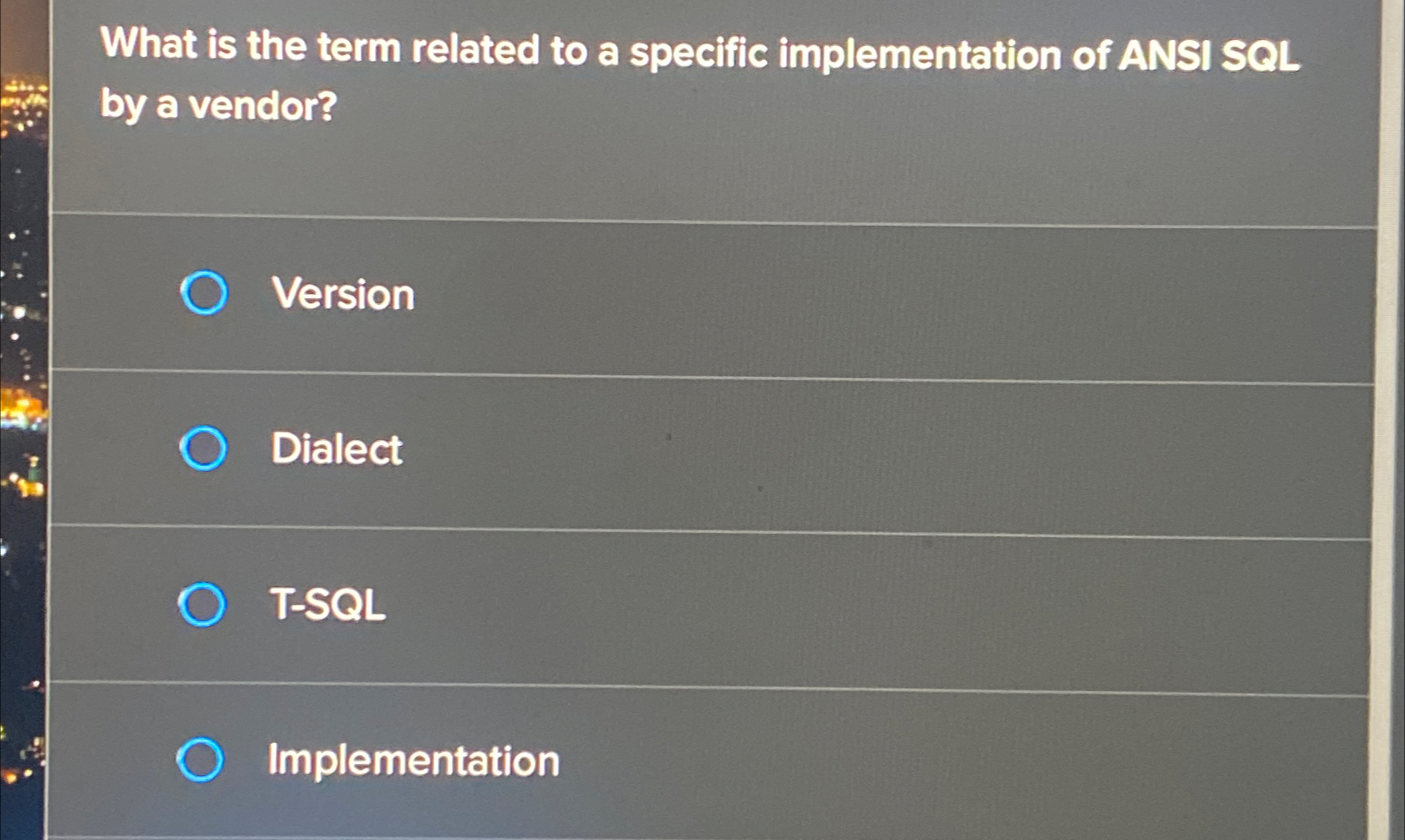 Solved What is the term related to a specific implementation | Chegg.com