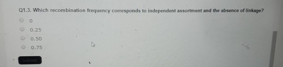 Solved Q1.3. Which recombination frequency corresponds to | Chegg.com Solved Q1.3. Which recombination frequency corresponds to | Chegg.com