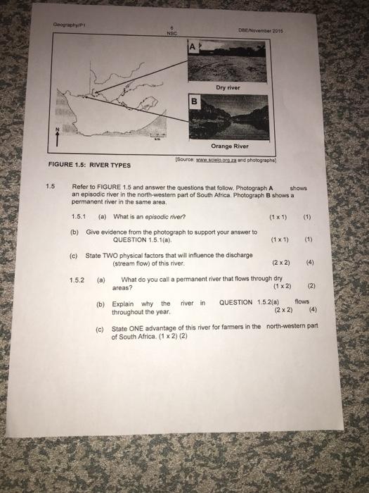 Solved Beography DBE November 2016 NSC A Dry river B Orange | Chegg.com