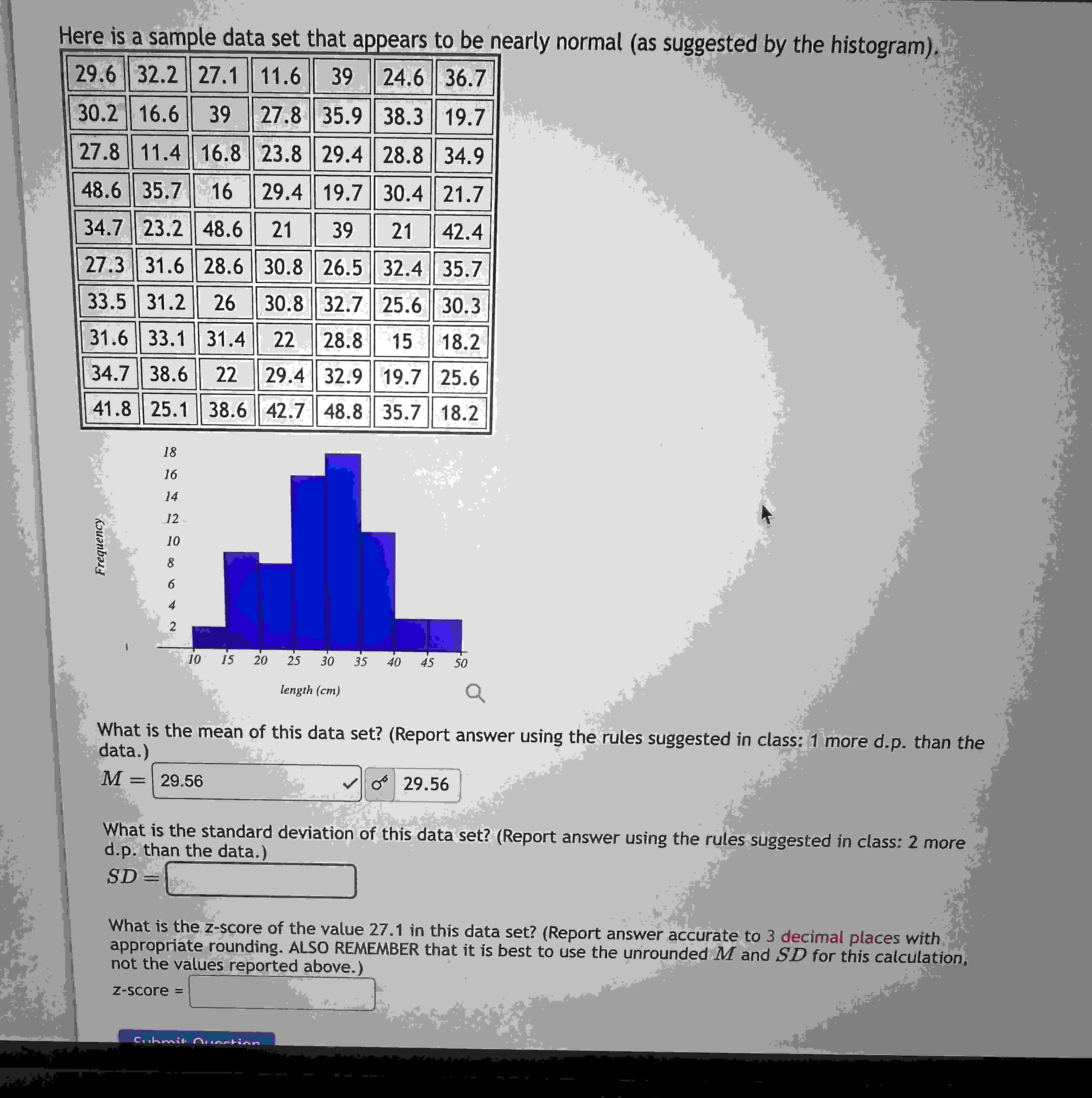 Solved Here is a sample data set that appears to be nearly | Chegg.com