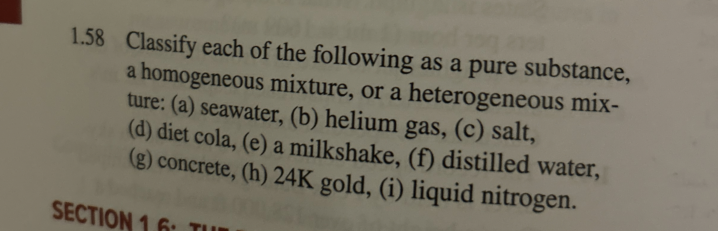 Solved 1.58 ﻿Classify each of the following as a pure | Chegg.com