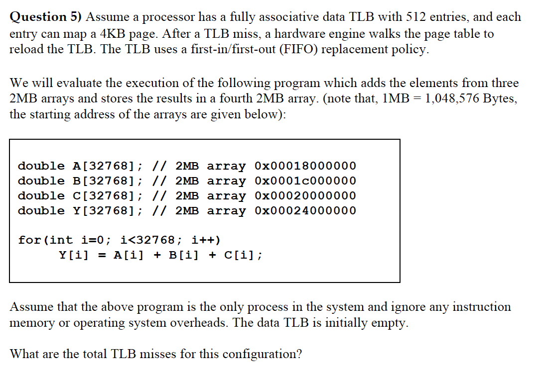 Solved Question 5) ﻿Assume a processor has a fully | Chegg.com