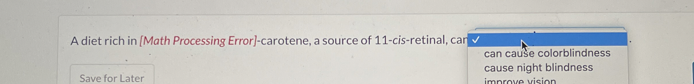 Solved A diet rich in [Math Processing Error]-carotene, a | Chegg.com