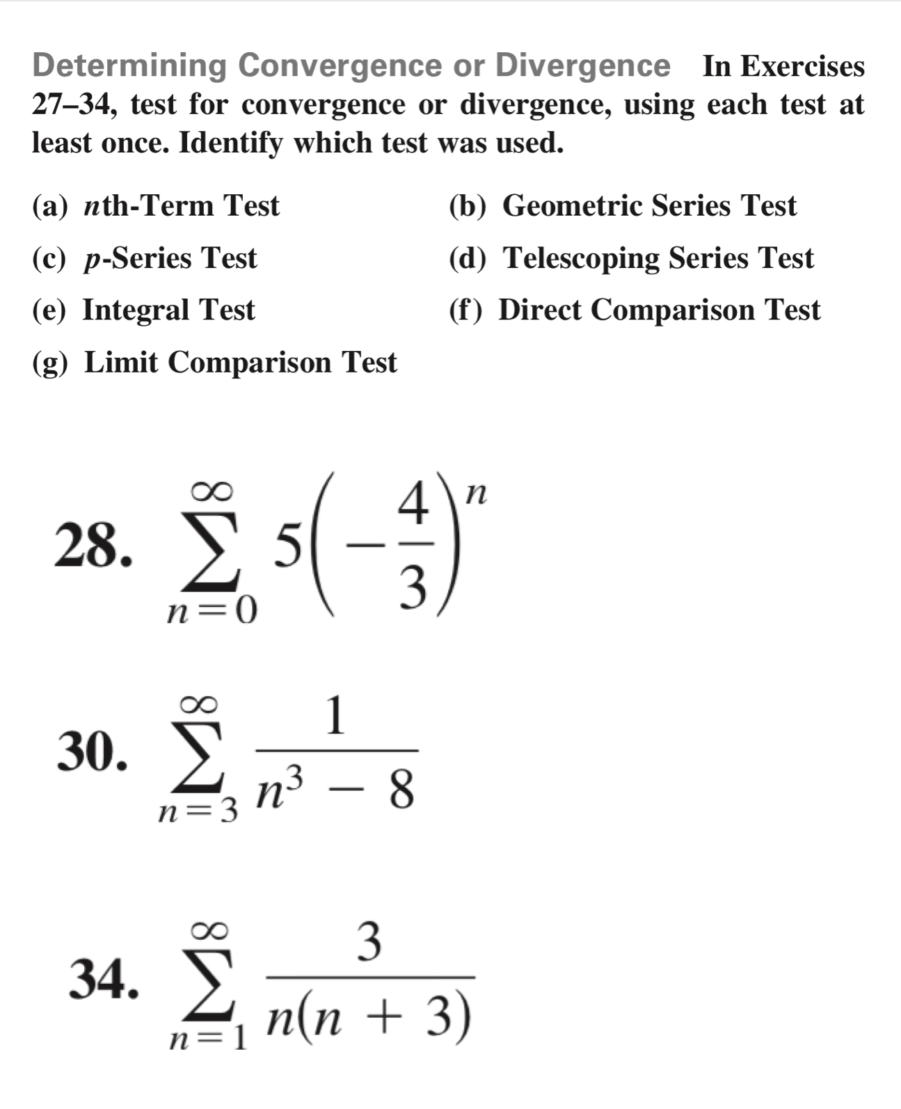 Solved Determining Convergence or Divergence In | Chegg.com