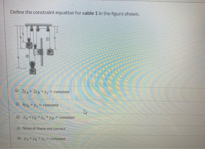 Solved Define the constraint equation for cable 1 in the | Chegg.com