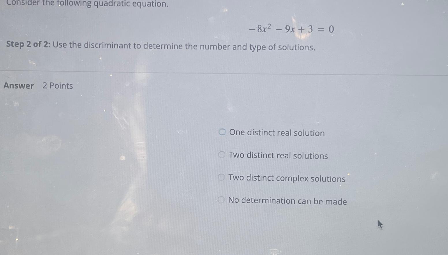 Solved Consider the tollowing quadratic | Chegg.com
