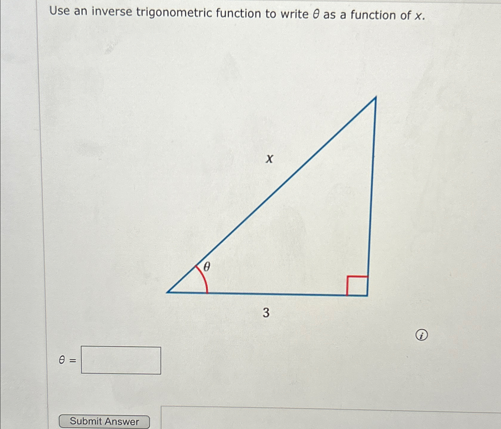 Solved Use An Inverse Trigonometric Function To Write θ ﻿as